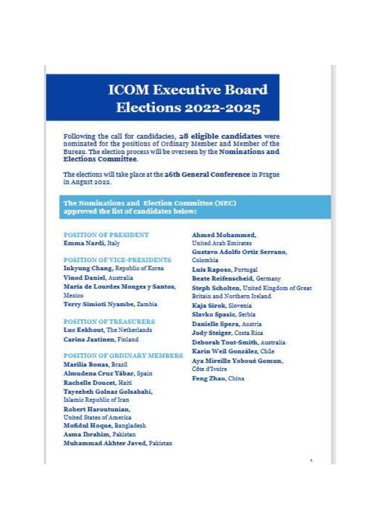 Support to Mr. Mofidul Hoque, Bangladesh for Ordinary Member of ICOM ...